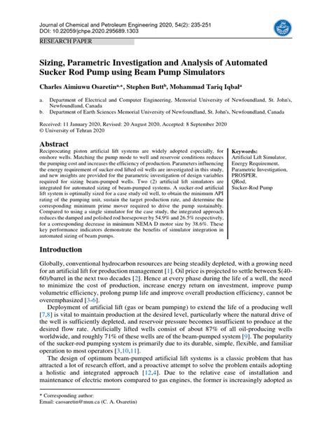 Sizing Parametric Investigation And Anal Pdf