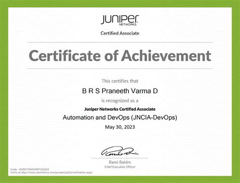 b r s praneeth varma datla on linkedin jncia junipernetworks