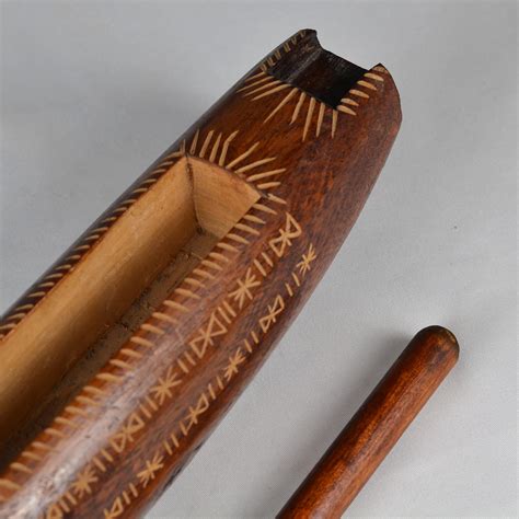 Hand Carved Wooden Fijian Slit Drum Lali Vintage Melanesian Tribal Art