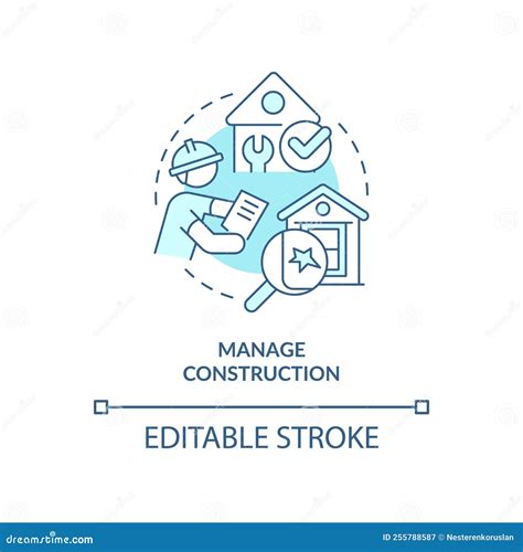 Manage Construction Turquoise Concept Icon Stock Illustration Illustration Of Development
