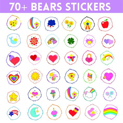 Bears Belly Badges Bundle Png Svg Care Silhouettebears Badges Digital