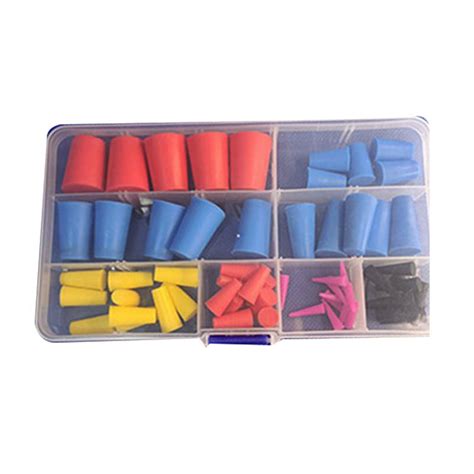 60Pcs Silicone Rubber Tapered Plug Kit High Temp Rubber Hole Plugs For Powder Coating Plugs