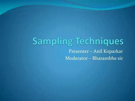 PPT Sampling Techniques PowerPoint Presentation Free Download ID