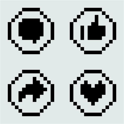 Pixel Retro Icons Set Vector Vector Art At Vecteezy