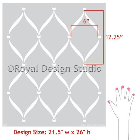 Ribbon Lattice Trellis Wallpaper Wall Stencil Pattern Etsy