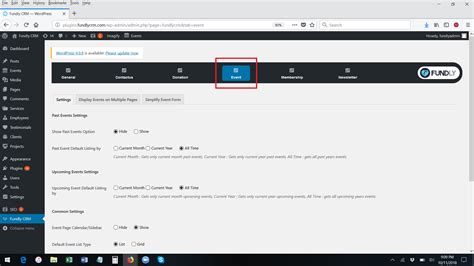 Wordpress Plugins Configurations And Settings Part 2c Event Plugin Fundly Support Center