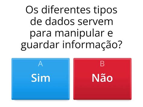 Tipos De Dados Em C C Quiz