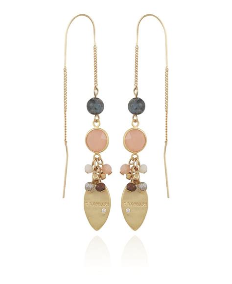 T Tahari Womens Glass Bead Threader Earrings Macys
