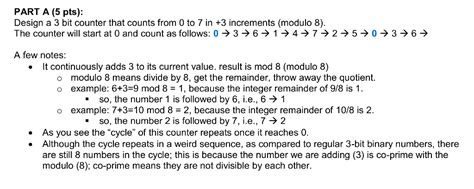 solved part a 5 pts design a 3 bit counter that counts