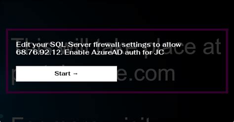 Edit Your Sql Server Firewall Settings To Allow 68769212 Enable Azuread Auth For Jc