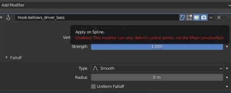 problem bezier curve hook modifier apply on spline is disabled r blender