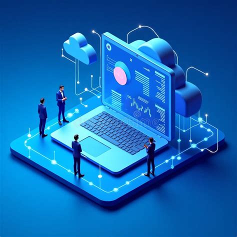 Cloud Computing And Data Analytics Concept Of Futuristic Digital Illustration Editorial Image