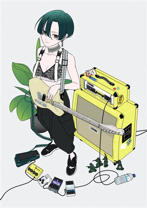 Acubi Tomaranai Original 1girl Action Figure Amplifier Aqua Hair