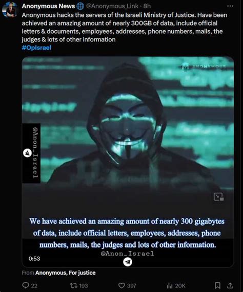 Pro Palestinian Hackers Claim Massive Data Breach Of Israeli Ministry