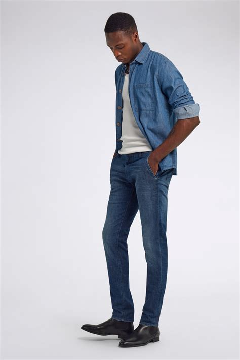 Mens Slim Fit Chino Jeans Alex Chino 25md Gas Jeans