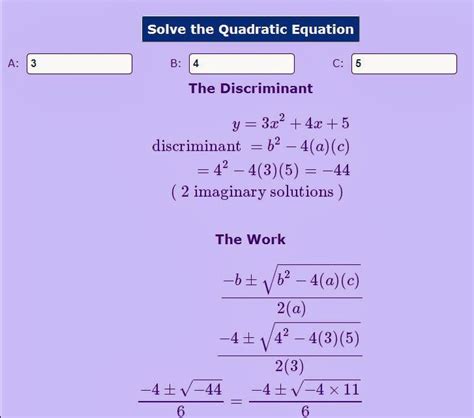Quadratic Equation Solver Quadratics Quadratic Equations