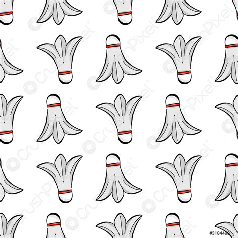 Badminton Ball Pattern Illustration Vector On White Background Stock Vector Crushpixel