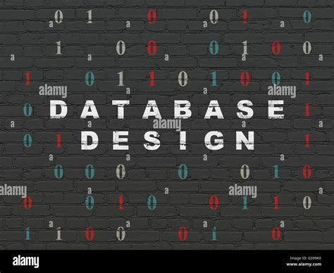Software Concept Database Design On Wall Background Stock Photo Alamy