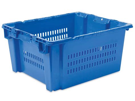 Ventilated Stack And Nest Container 24 X 20 X 11 Blue S 24138blu Uline