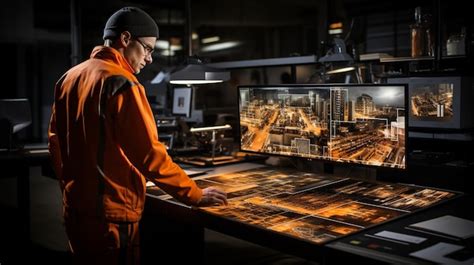 Premium AI Image A Man Working On A Research Data Center
