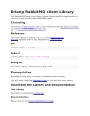 Erlang RabbitMQ Client Library User Guide Dependencies Course Hero