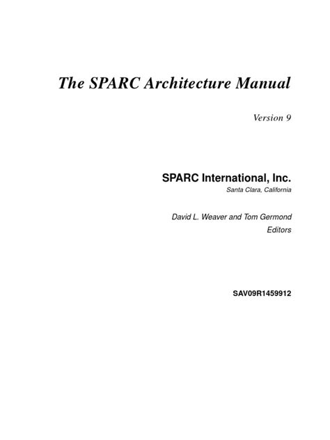 The Sparc Architecture Manual Pdf 64 Bit Computing Integer