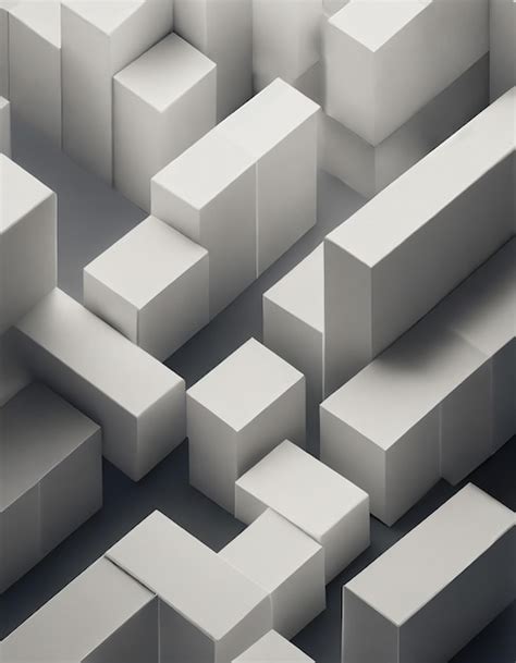 Premium Photo Random Shifted White Cube Boxes Block Background Wallpaper Banner With Copy