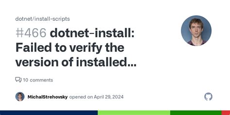 Dotnet Install Failed To Verify The Version Of Installed Net Core