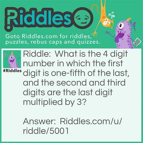 the 4 digit number riddle and answer
