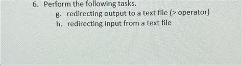 Show An Example Performimg The Following Tasksg