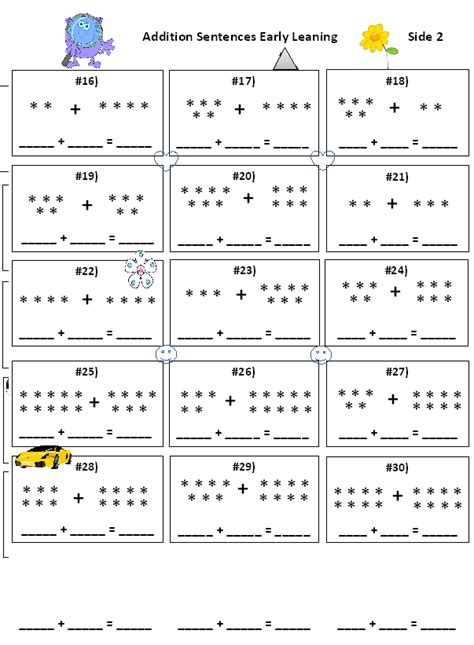 Addition Sentences Early Learning Examples Made By Teachers