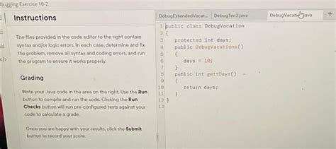 Solved Ebugging Exercise 10 2 Instructions The Files