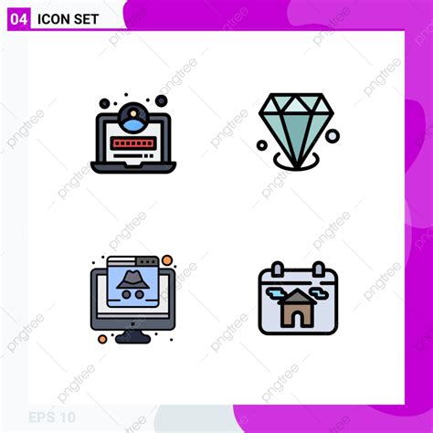 4 User Interface Filledline Flat Color Pack Of Modern Signs And Symbols Of Development House