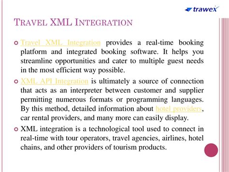 PPT Travel XML Integration PowerPoint Presentation Free Download ID