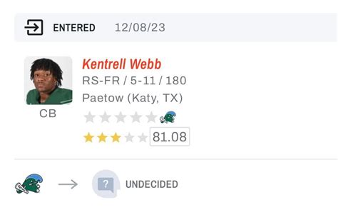 Tulane S Kentrell Webb Has Entered The Transfer Portal R Cfb