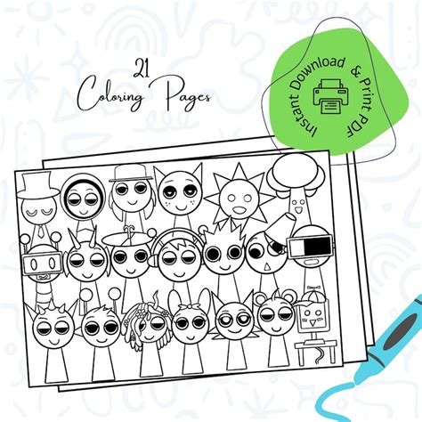 Sprunki Coloring Pages Etsy