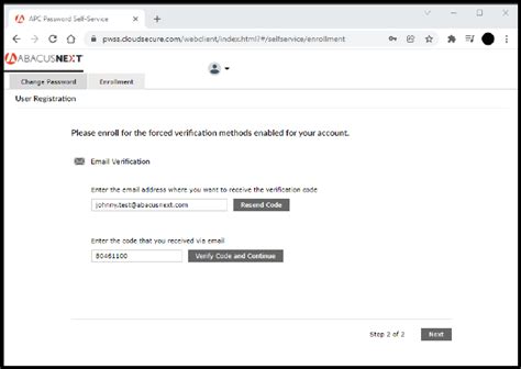 APC Password Self Service Set Up AbacusNext Client Services