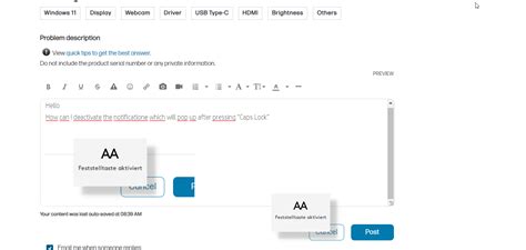 How To Deactivate Caps Lock Notifications Feststelltaste Hp