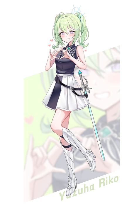 Picter Yuzuha Riko Stellive Absurdres Highres 1girl Armored Boots Black Shirt Boots