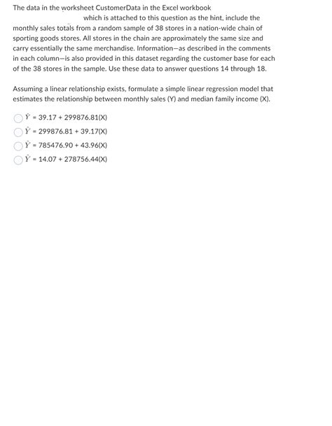 solved the data in the worksheet customerdata in the excel