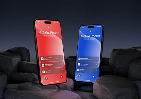 Premium Psd Realistic Mobile Phone With Light Display Reflection