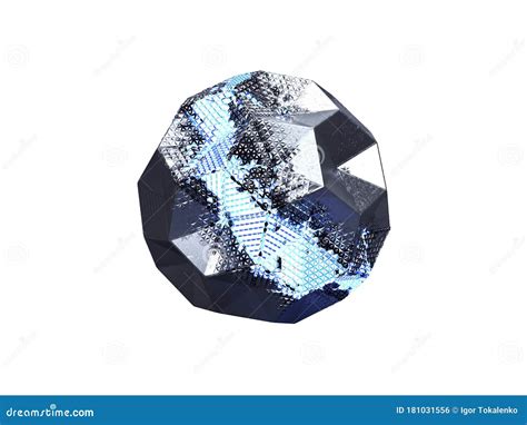 Futuristic Background Geometric Figure With A Luminous Area On The Surface 3d Render On White