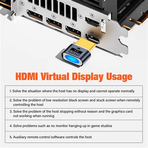 Hdmi Virtual Screen Display Adapter K Headless Dummy Plug EDID Monitor Emulator สาหรบวดโอ