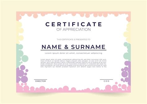 Premium Vector Colorful Frame Certificate Design Template