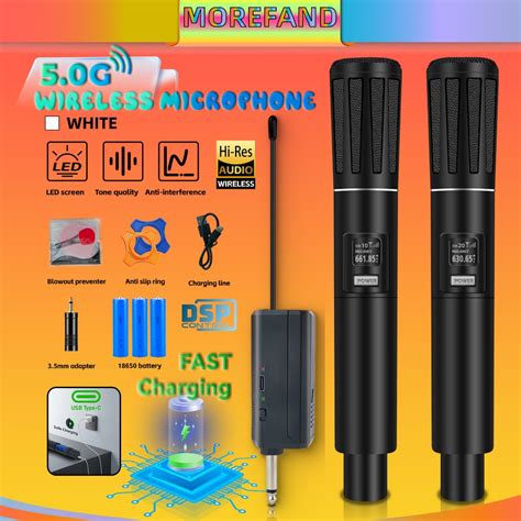 Wireless Microphone Dual Handheld Mic Karaoke Plug And Play Professional Dynamic Microphone