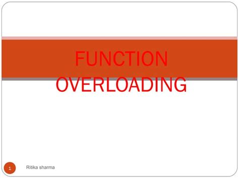 Function Overloadingc Ppt