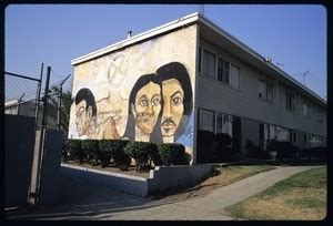 The Murals Of Estrada Courts Three People Los Angeles — Calisphere