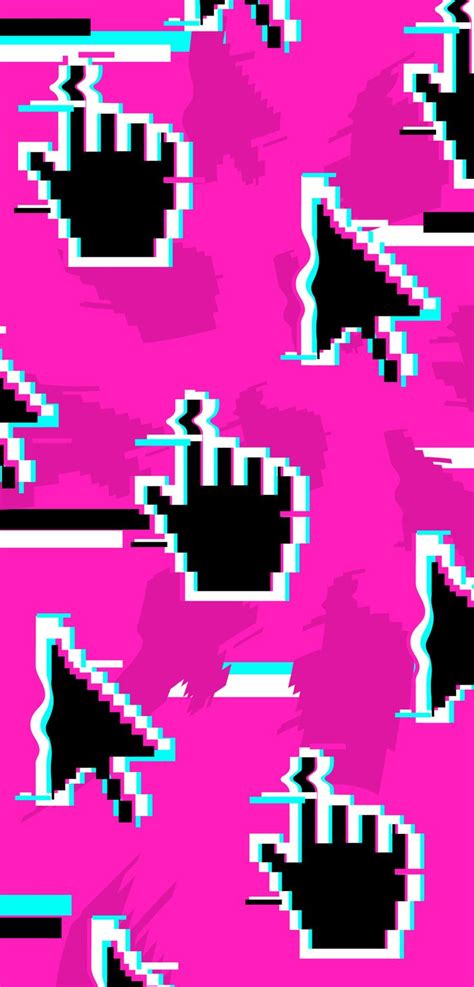 Vibrant Glitch Cursor Phone Wallpaper