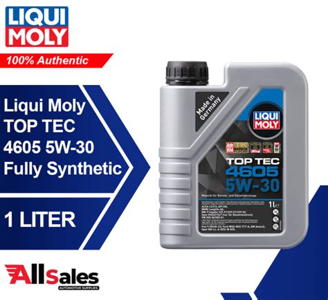 Liqui Moly Top Tec 4605 SN/CF 5W30 Dexos 2 Fully Synthetic Engine Oil 1 ...