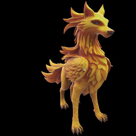 Golden Guardian Wolf Free 3d Model By Mranycad